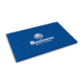 Tapete Capacho Vinílico Azul Personalizado Antiderrapante